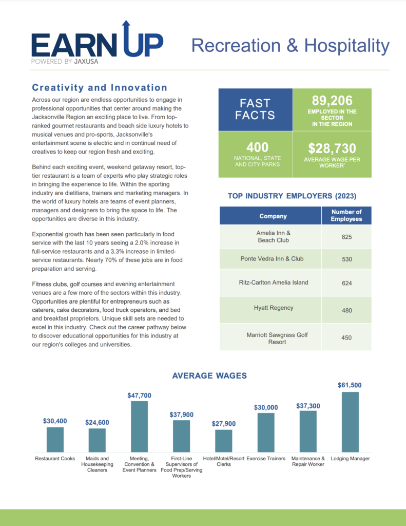 Career Pathways - Recreation & Hospitality Jobs - Earn Up